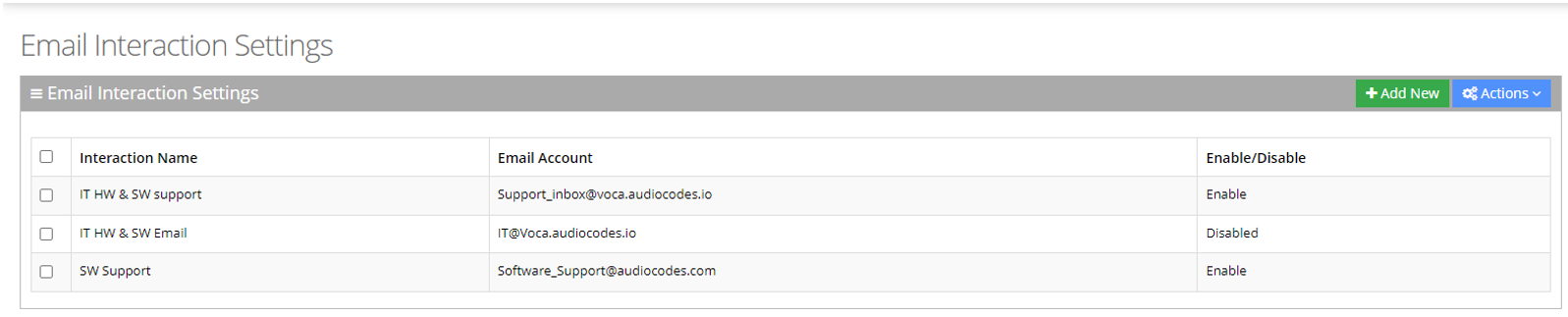 Configuring Email Interaction