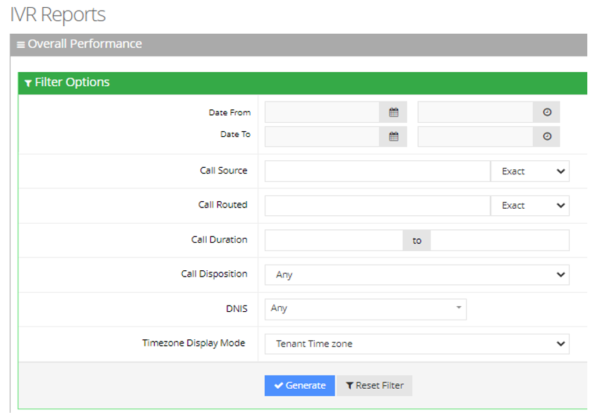 Overall Performance Report