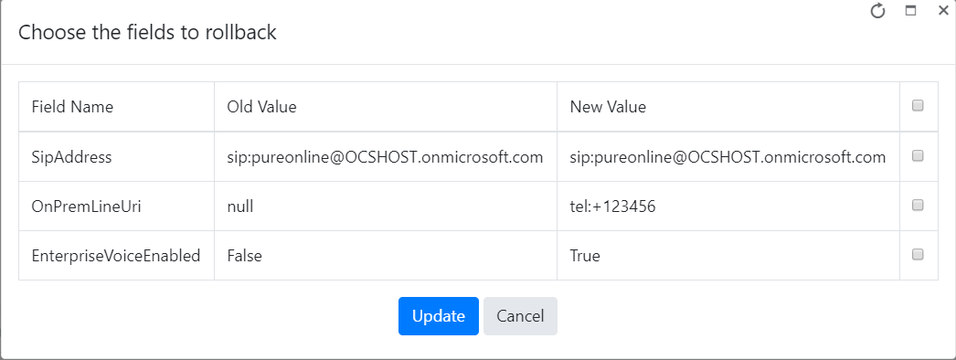 Viewing Audit and Roll Back Historical Updates