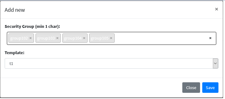 Binding Templates to Security Groups