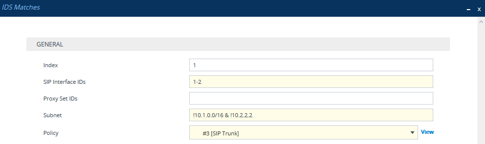 Assigning IDS Policies
