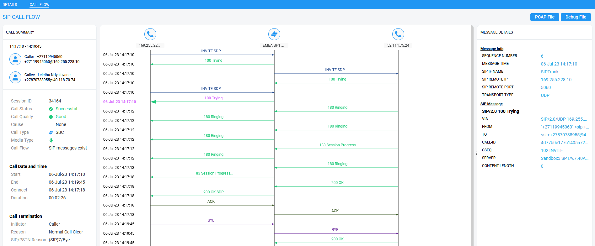 Enabling SIP Call Flow Diagrams in OVOC Enabling SIP Call Flow Diagrams in OVOC