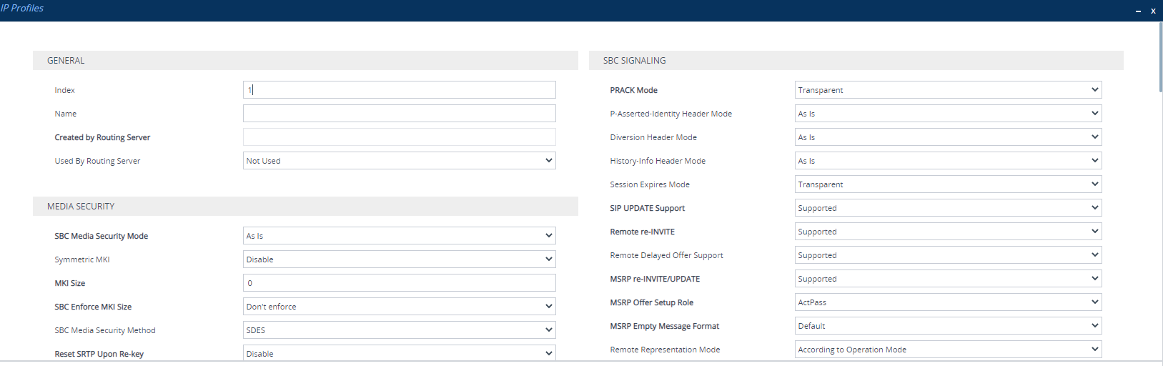 Configuring IP Profiles