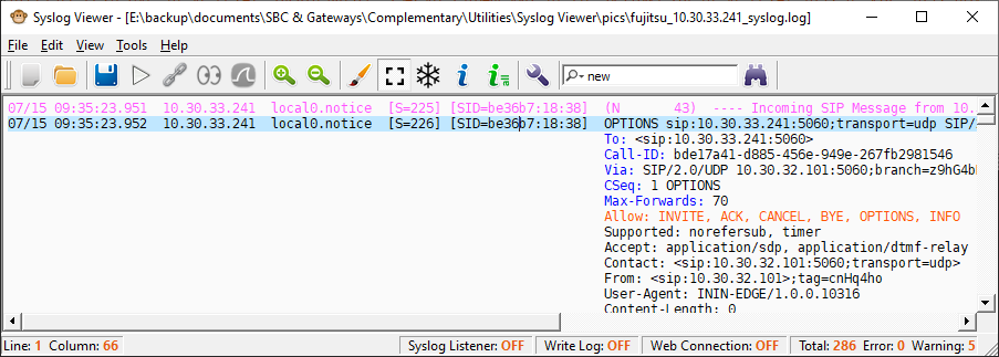 Reconstructing New Lines for Syslog Messages